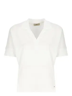 Herno V-neck Fine-knit T-shirt - White
