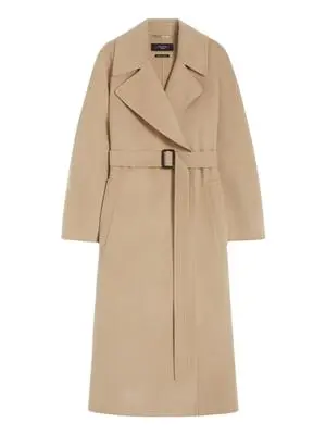 Max Mara Long Sleeve Belted Coat - Brown