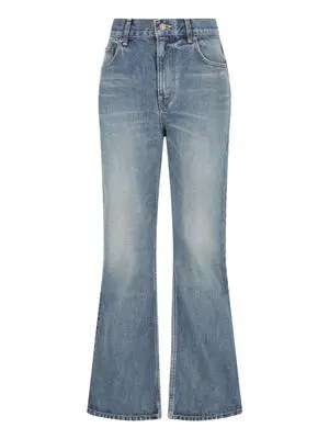 Celine Belted Denim Trousers - Blue