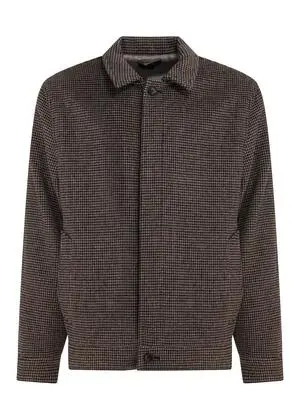 Vince Houndstooth Overshirt Jacket - Black