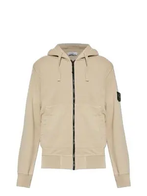 Stone Island Logo Patch Zip-up Hoodie - No