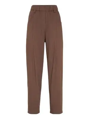 Brunello Cucinelli Brunello Cucinelli Embellished Lightweight Poplin Five-Pocket Trousers No
