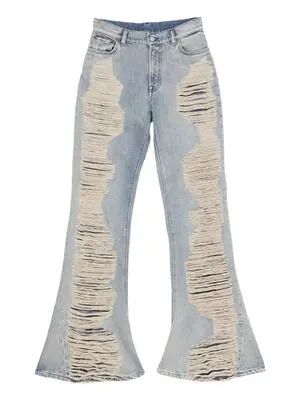 Acne Studios Bootcut Jeans With Distressed Detailing - Gray