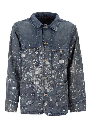 Polo Ralph Lauren Hand-painted Denim Trucker Jacket - Gray