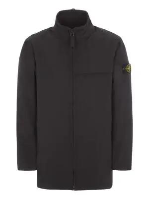 Stone Island Logo Patch Zip-up Jacket - Black