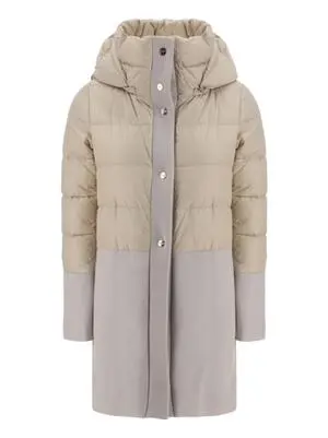 Herno Quilted Down Coat With Detachable Hood - Nude