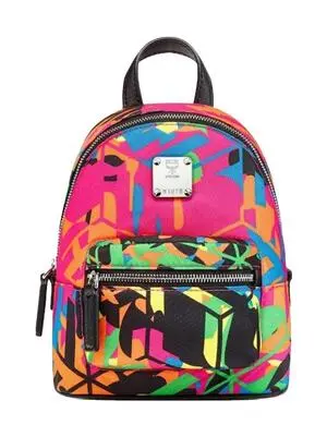 Mcm Abstract Pattern Printed Shoulder Bag - Multicolor