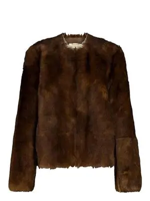 Zimmermann Long Sleeve Shearling Leather Jacket - Brown
