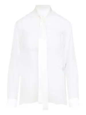 Dolce & Gabbana Long Sleeve Shirt With Bow Detail - White