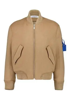 Off-White Zip-up Bomber Jacket - Light Brown