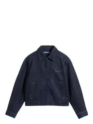 Jacquemus The Canevas De-nîmes Denim Jacket - Dark Blue