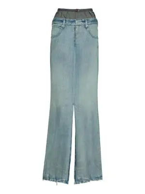 MAISON MARGIELA Maison Margiela Denim Maxi Skirt With Slit Front Light Blue