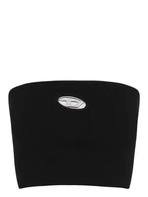 DIESEL® Diesel Ribbed Tube Top With Logo Plaque No
