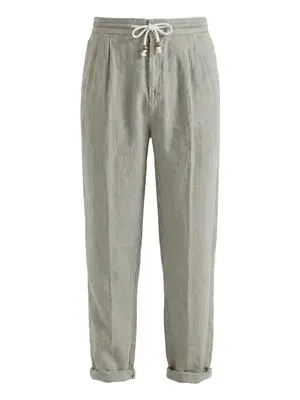 Brunello Cucinelli Elasticated Waistband Drawstring Pants - Gray