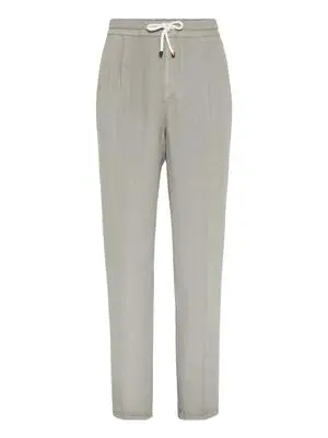 Brunello Cucinelli Elasticated Waistband Drawstring Pants - Grey