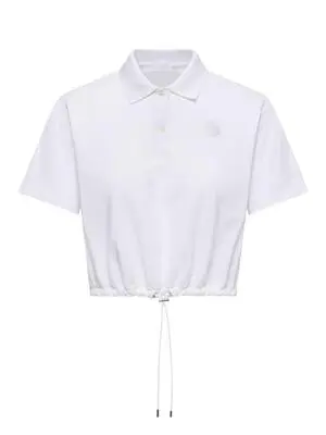 Moncler Moncler Short Sleeve Cropped Polo Shirt With Drawstring Hem No