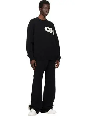 Off-White Logo Intarsia Crewneck Jumper - Black/white