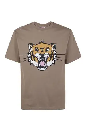 Kenzo Happy Tiger' T-shirt In Cotton - Gray