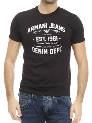 Emporio Armani Printed T-shirt With Round Neck - Black