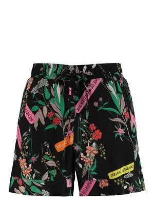 Pinko Printed Floral Shorts - Black