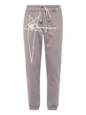 Rick Owens Logo-embroidered Drawstring Track Pants - Gray