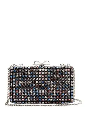 SELF-PORTRAIT Crystal Embellished Chainmail Clutch Bag - Multi Coloured