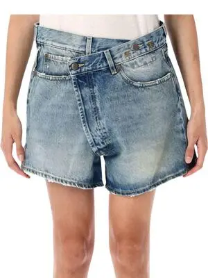 R13 Crossover Denim Shorts - Multicolor