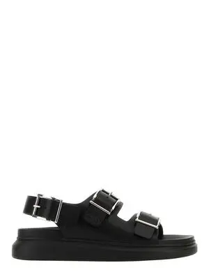 Alexander McQueen Double Buckle Platform Sandals - Black
