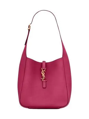 Saint Laurent Leather Shoulder Bag With Logo - Raspberry Pink