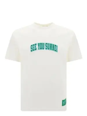 Sunnei Logo Flocked Crewneck T-shirt - White