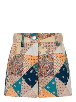 Etro Patchwork Print Shorts - Multicolor