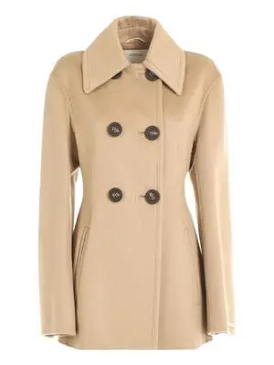 Sportmax Double-breasted Long-sleeved Overcoat - Brown