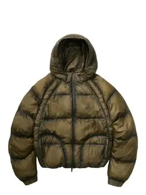 REPRESENT Represent Translucent Hooded Puffer Jacket Dark Olive
