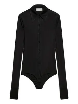 Sportmax Long Sleeve Buttoned Bodysuit - Black