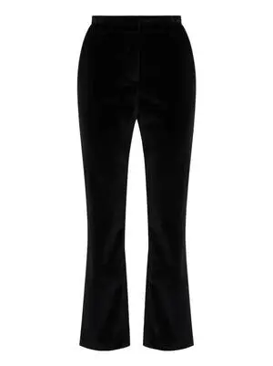 La DoubleJ Flared-leg Cotton Trousers - Black