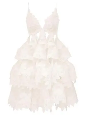 Zimmermann Crush Tiered Lace Dress - Ivory