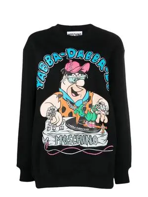 Moschino Graphic Print Crewneck Sweatshirt - Black