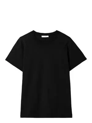 THE ROW Florie Short Sleeve Crewneck Top - Black