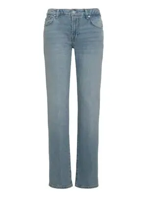 7 For All Mankind Calie Mid-rise Straight Jeans - Blue