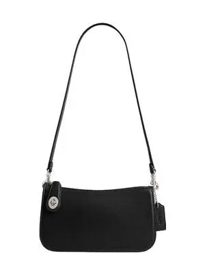 COACH Leather Mini Shoulder Bag With Logo Detail - Black