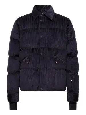 Moncler Elgon Corduroy Down Ski Jacket - Navy Blue