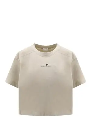 Brunello Cucinelli Slogan Printed Crewneck T-shirt - Olive