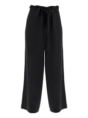 TOTEME Belted Flared Trousers - Black