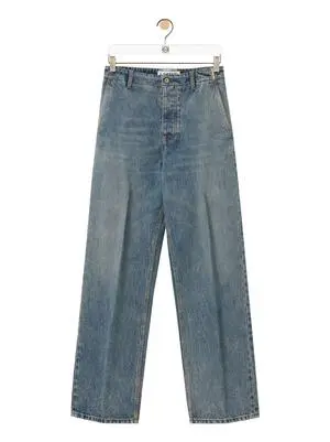 Loewe Wide Leg Jeans In Denim - Washed Denim