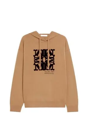 Max Mara Max Mara "MaxMaraGram" Jacquard Wool Hoodie Camel