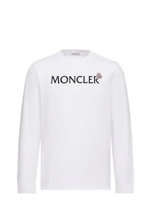 Moncler Logo Detailed Crewneck Long Sleeve Sweatshirt - White