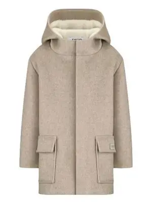 Dior Long-sleeved Hooded Coat - Beige