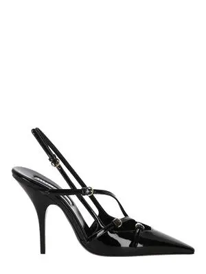 Miu Miu Buckled Slingback High Heel Sandals - Black