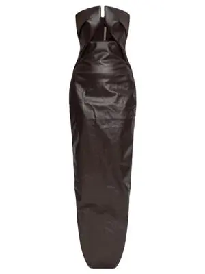 Rick Owens Hollywood Cut-out Prong Gown - Brown