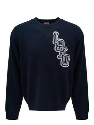 Kenzo Logo Patch Crewneck Knit Jumper - Black